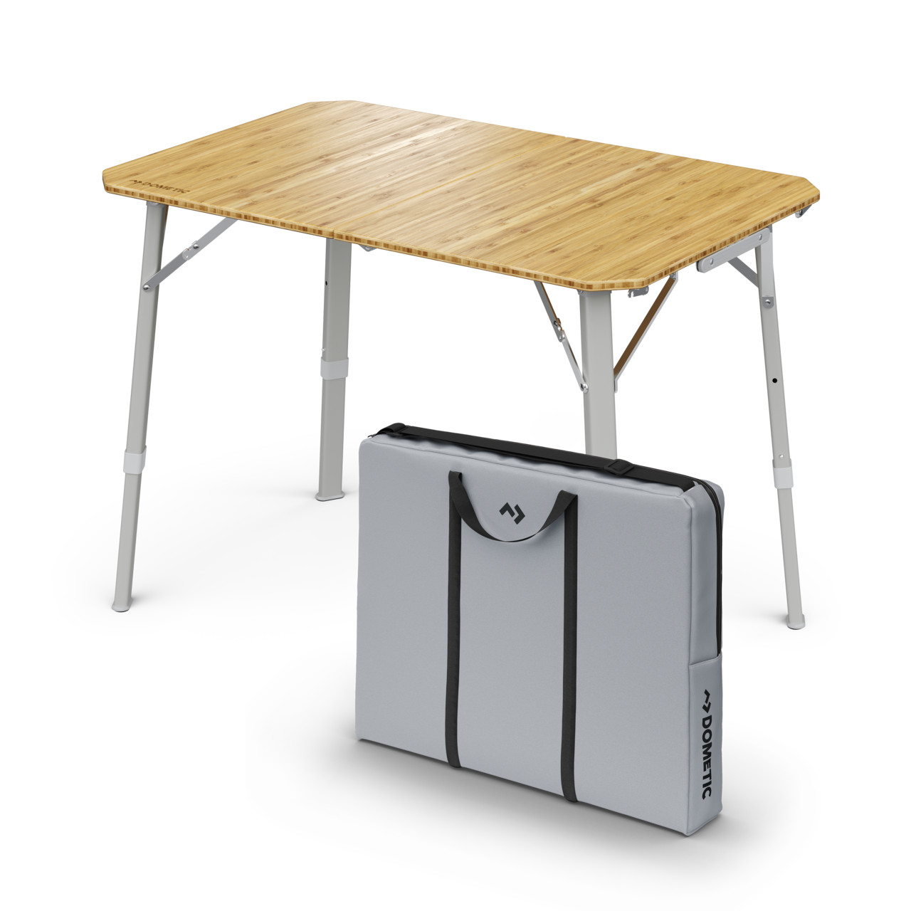 Dometic GO Compact Camp Table - Bamboo Camp Table, Adjustable Height ...